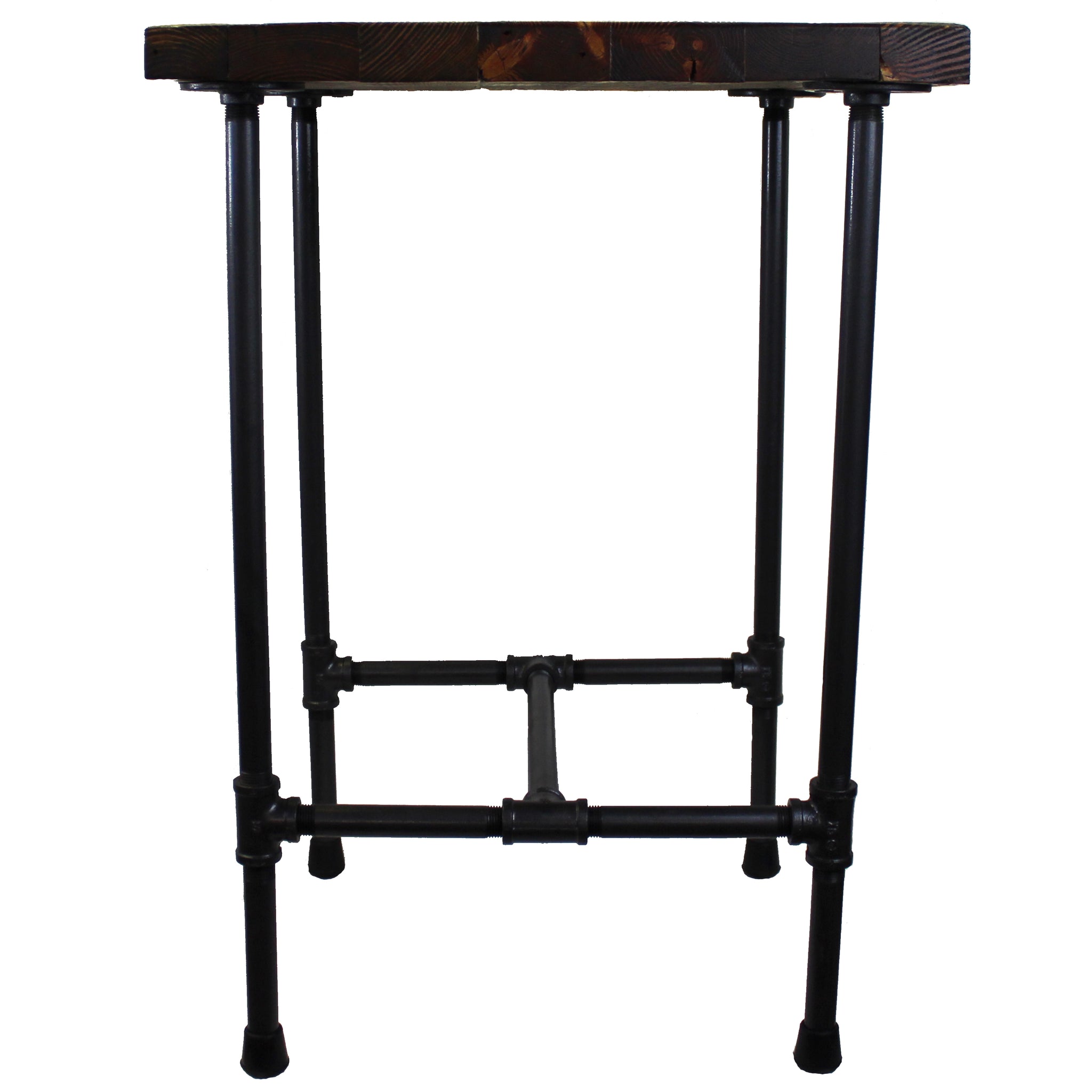 Natural Geo Dublin Rustic Pipe Wooden End Table – Natural Geo Home ...