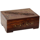Natural Geo Handmade Rosewood Carved Wooden Decorative Box with Key ...