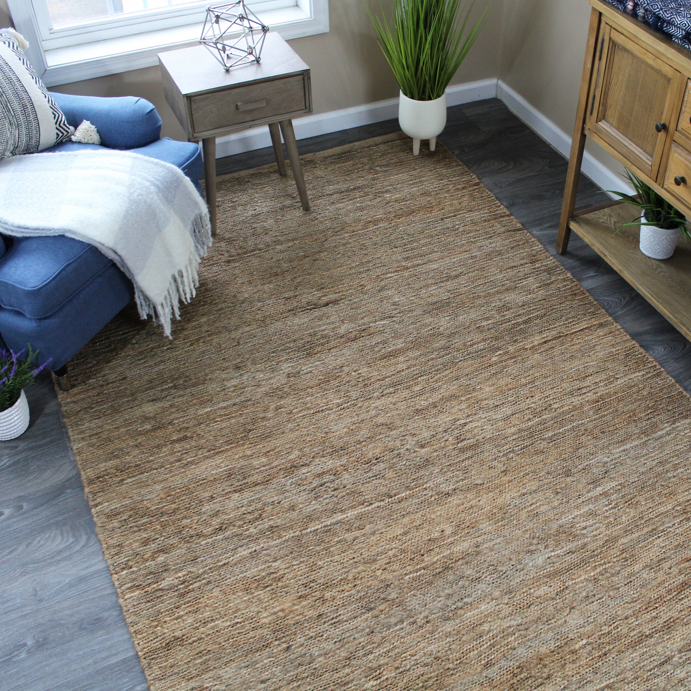 Natural Geo Spontaneous Jute Handwoven Beige/Natural Area Rug – Natural ...