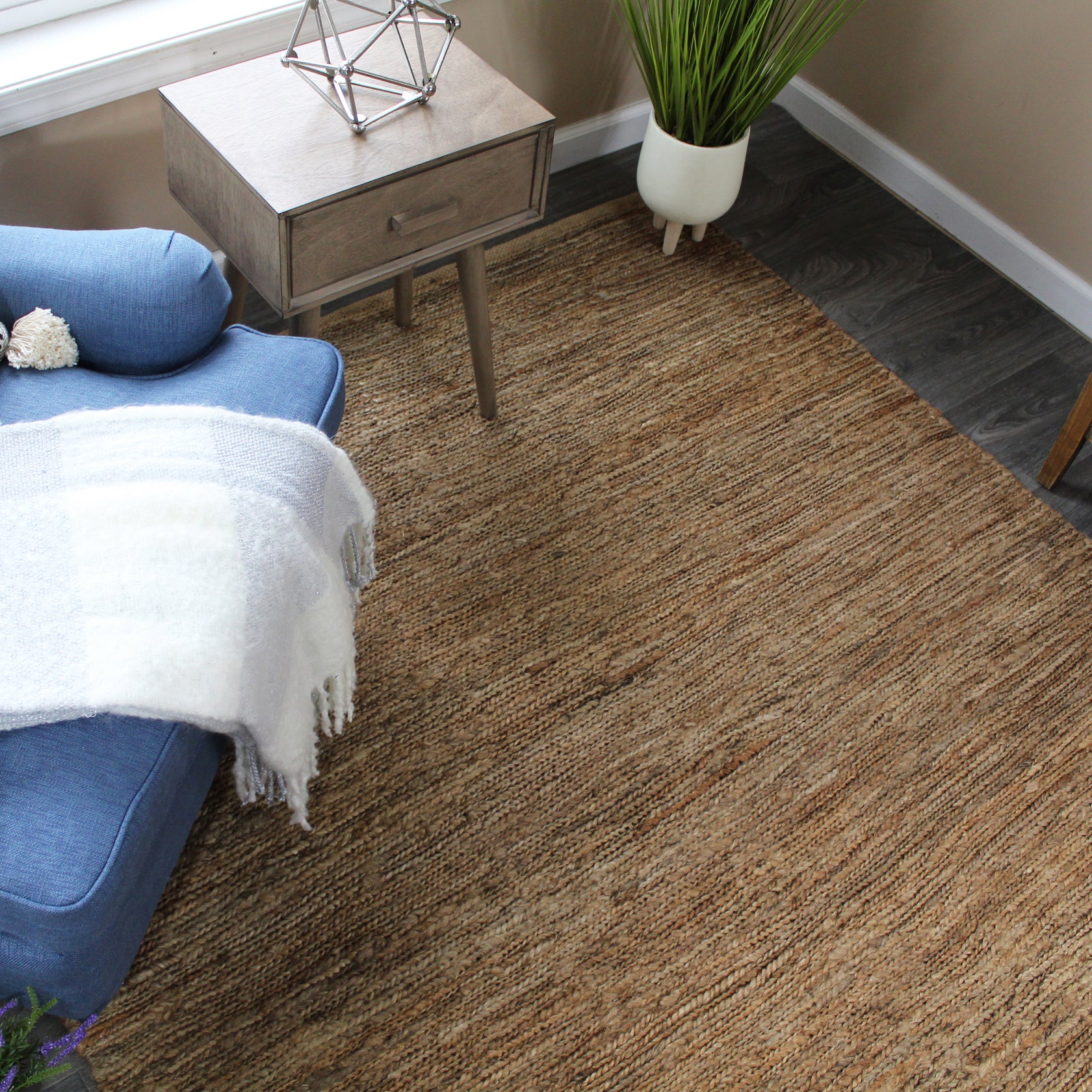 Natural Geo Spontaneous Jute Handwoven Beige/Natural Area Rug – Natural ...