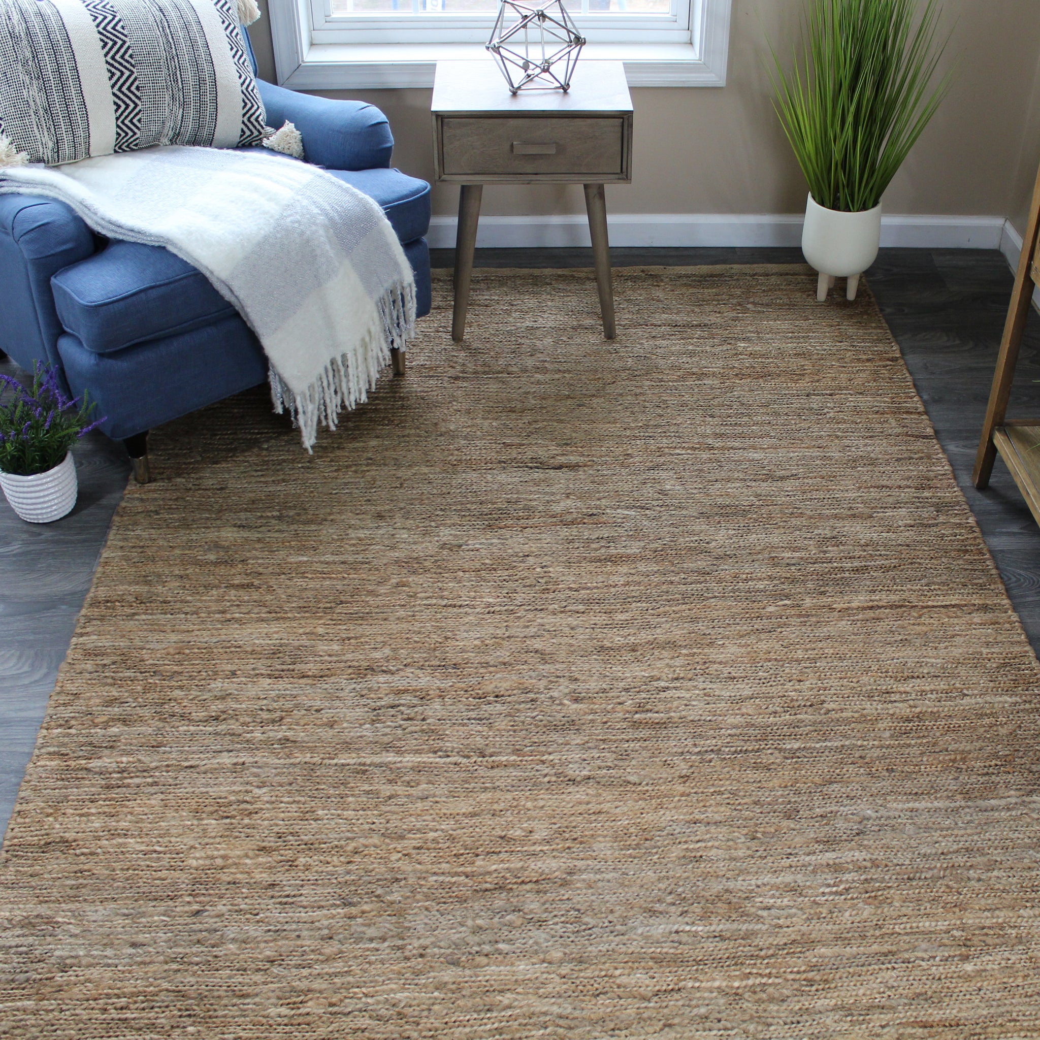 Natural Geo Spontaneous Jute Handwoven Beige/Natural Area Rug – Natural ...