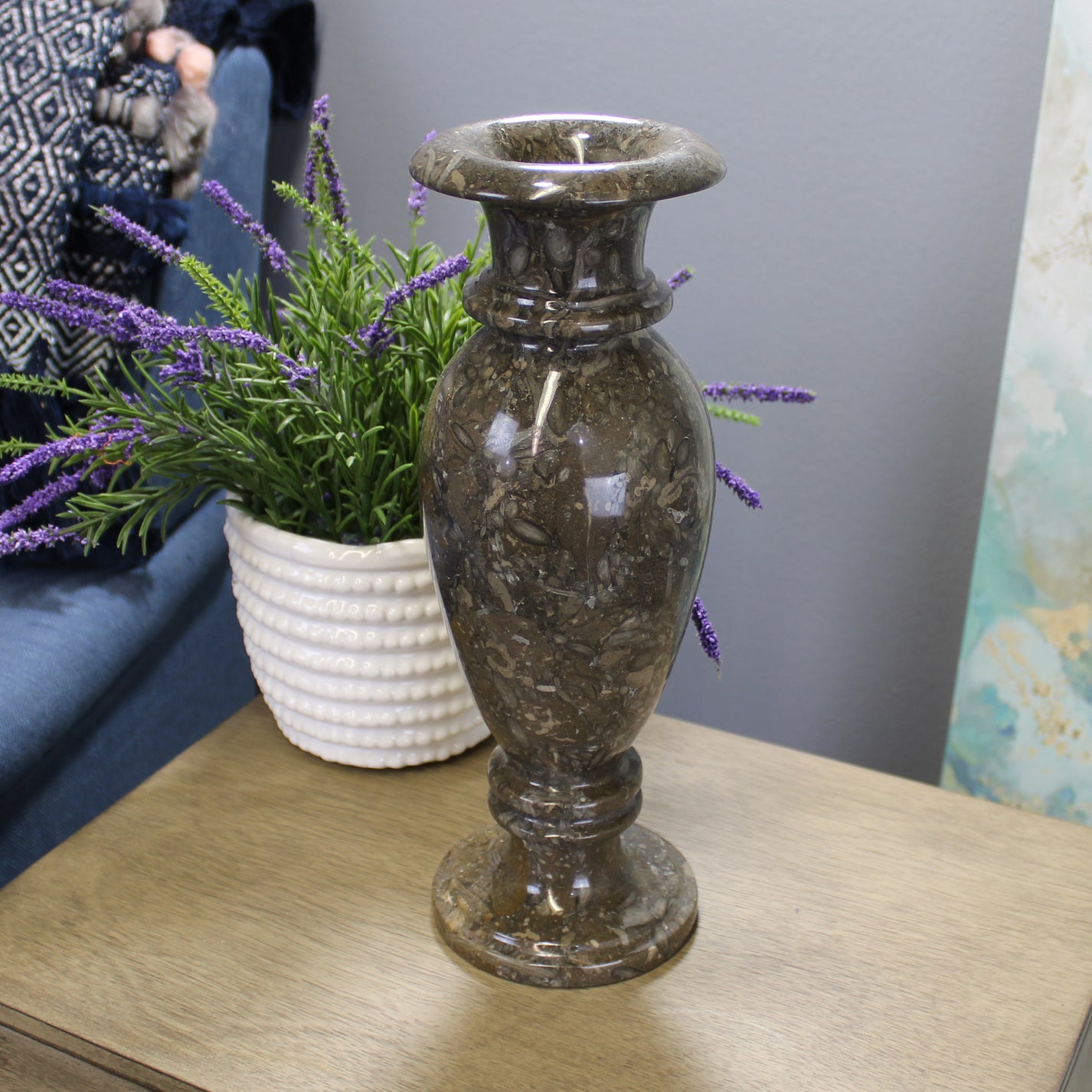 Natural Geo Decorative Marble Gray 12" Table Vase – Natural Geo Home ...